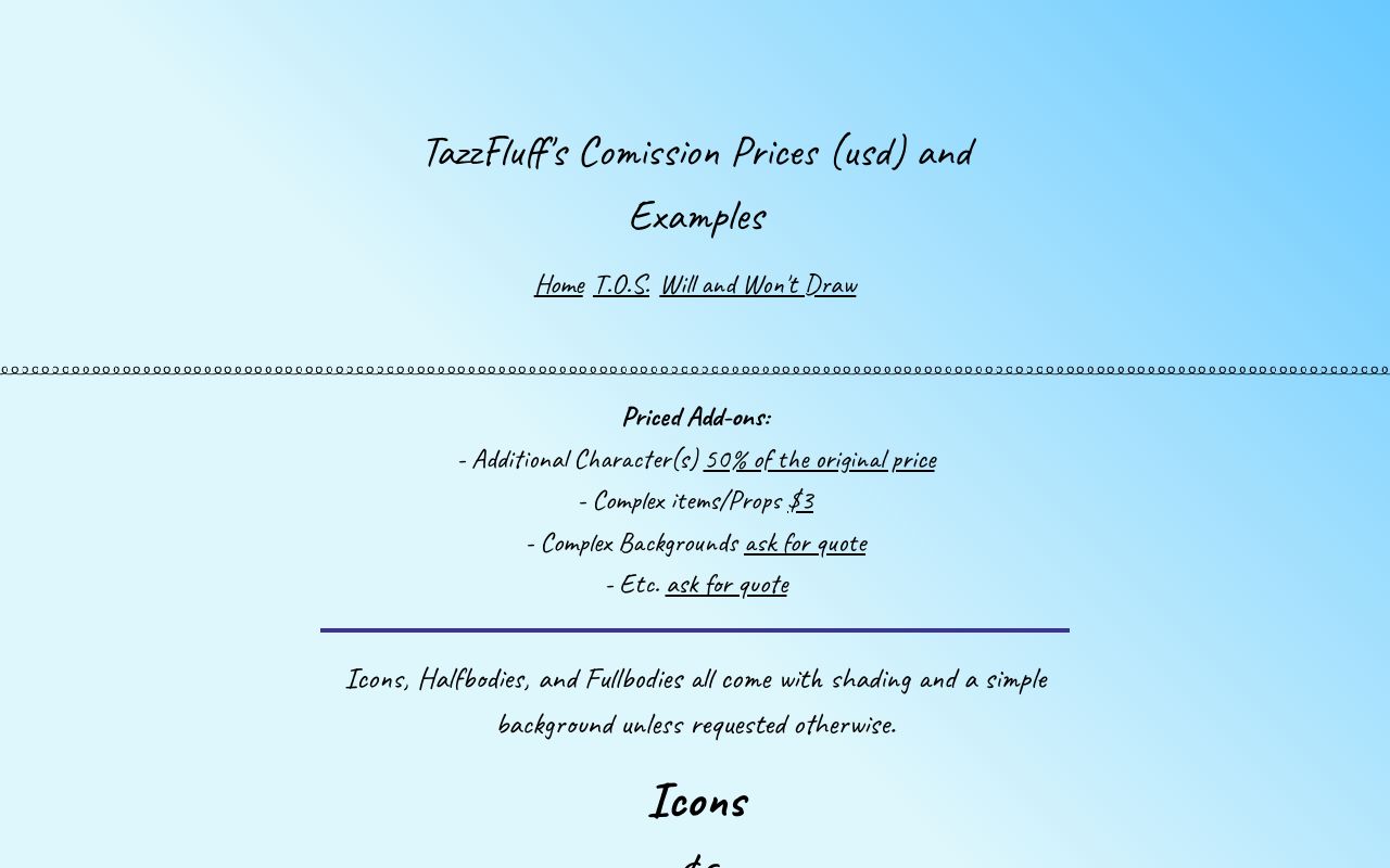 TazzFluff's Commission Prices